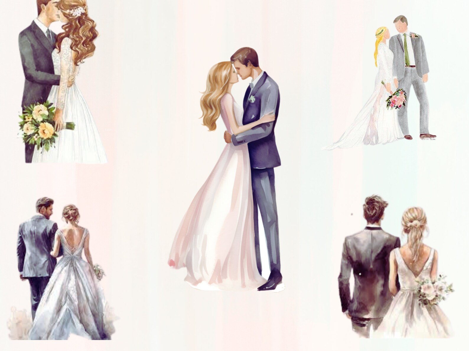 Wedding Watercolour , Marriage Clipart, Bride and Groom Png ...
