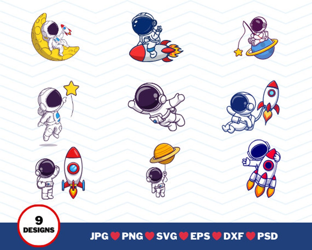 Astronaut Svg Png Bundle, Astronaut Clipart, Kids Astronaut Clip Art ...