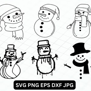 Snowman Svg Bundle Clipart, Snowman Faces Svg Snowman Svg, Snow Svg ...