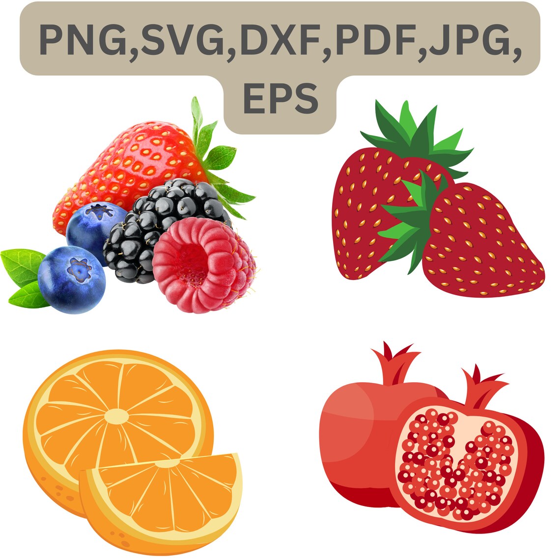 Fruit SVG Bundle , Cute Fruit Clipart , Fruit SVG Summer Svg Tropical ...