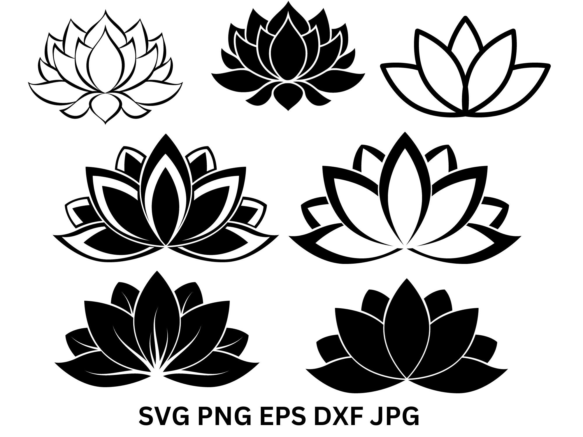 LOTUS SVG, Lotus Flower Svg, Lotus Silhouette, Flower Svg , Lotus Png, Lotus Flower Clipart ...