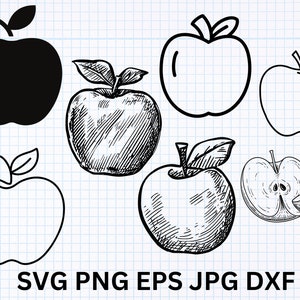 Apple Svg, Apple Clipart, School Svg, Teacher Svg, Apple Silhouette Cut ...
