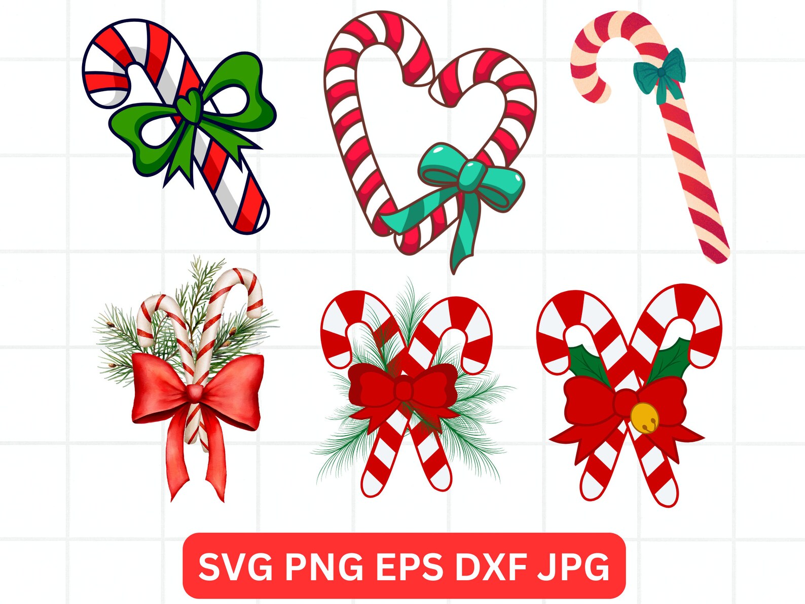 Candy Cane Svg Christmas Candy Svg Candy Canes Clipart - Etsy