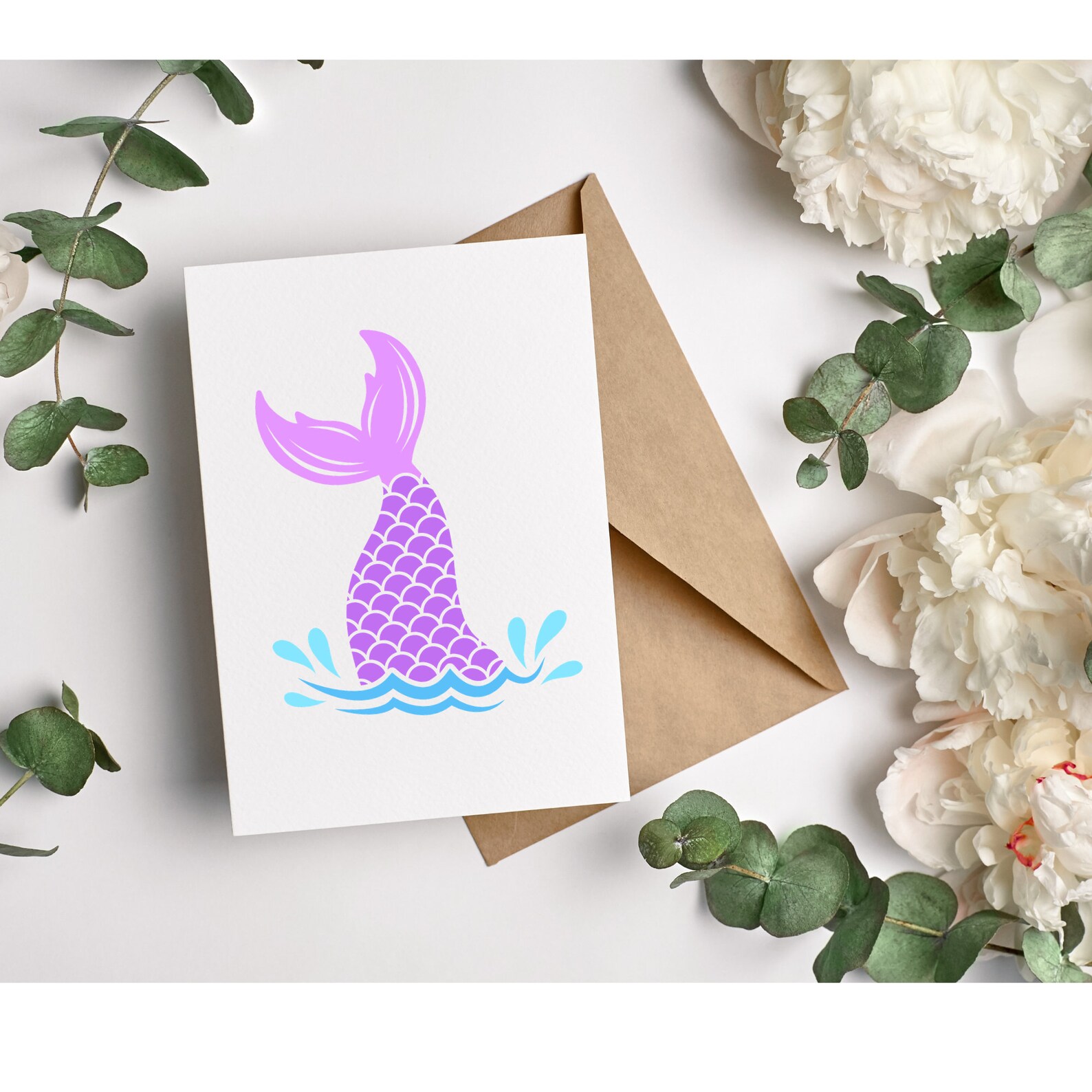 Mermaid Clipart SVG Bundle, Mermaid Tail Monogram Svg, Cute Mermaid ...