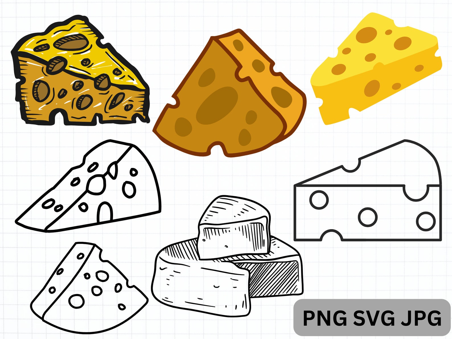Cheese SVG Bundle, Cheese SVG, Cheese Clipart, Cheese Slice Svg, Cheese ...