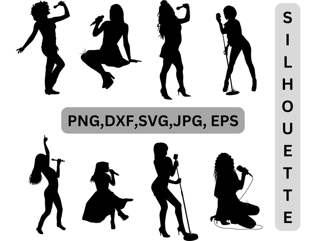 Women Singing Song , Singer SVG Cut Files , Dancing and Singing People ...