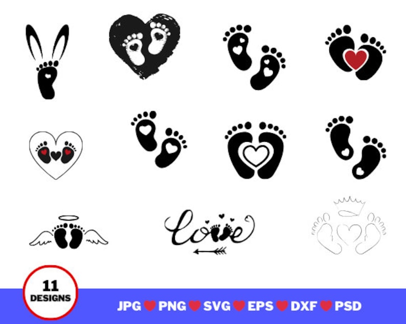 Baby Footprint, Baby Feet SVG, Baby Footprints SVG Bundle, Baby ...