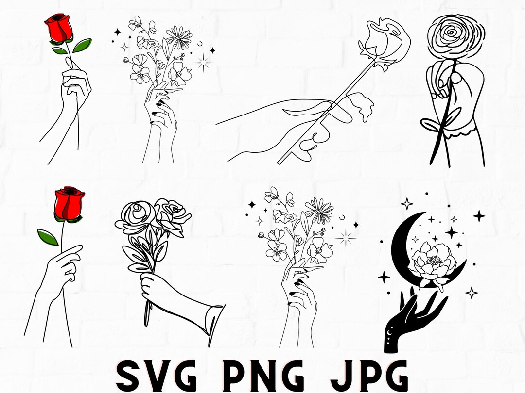 Floral Woman Hands Svg Holding Hand Svg Wildflowers Svg Couple Hand Svg ...