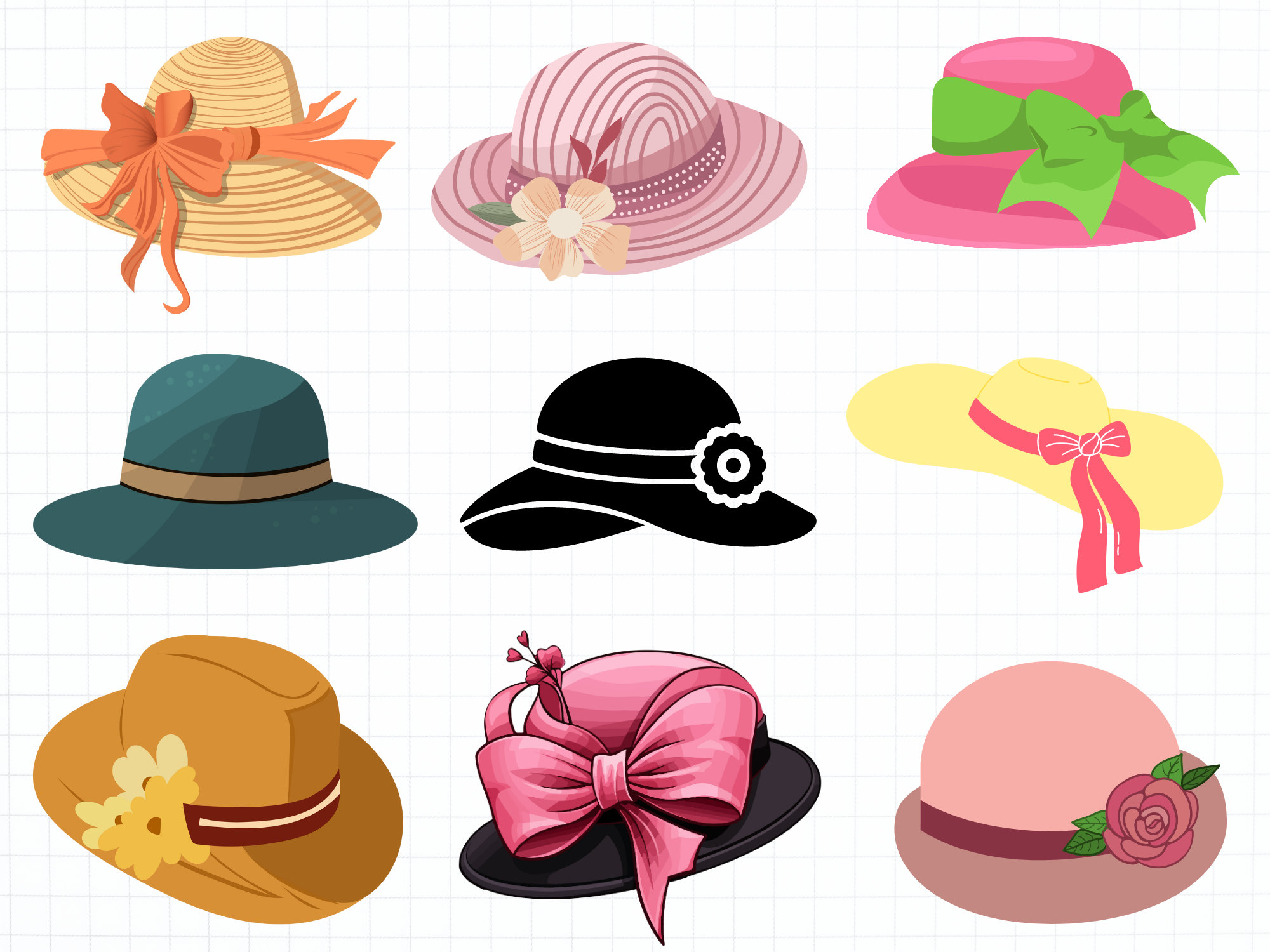 Women Hat Svg, Floral Hat Svg, Lady Hat Svg, Women Hat Png, Hat Outline ...