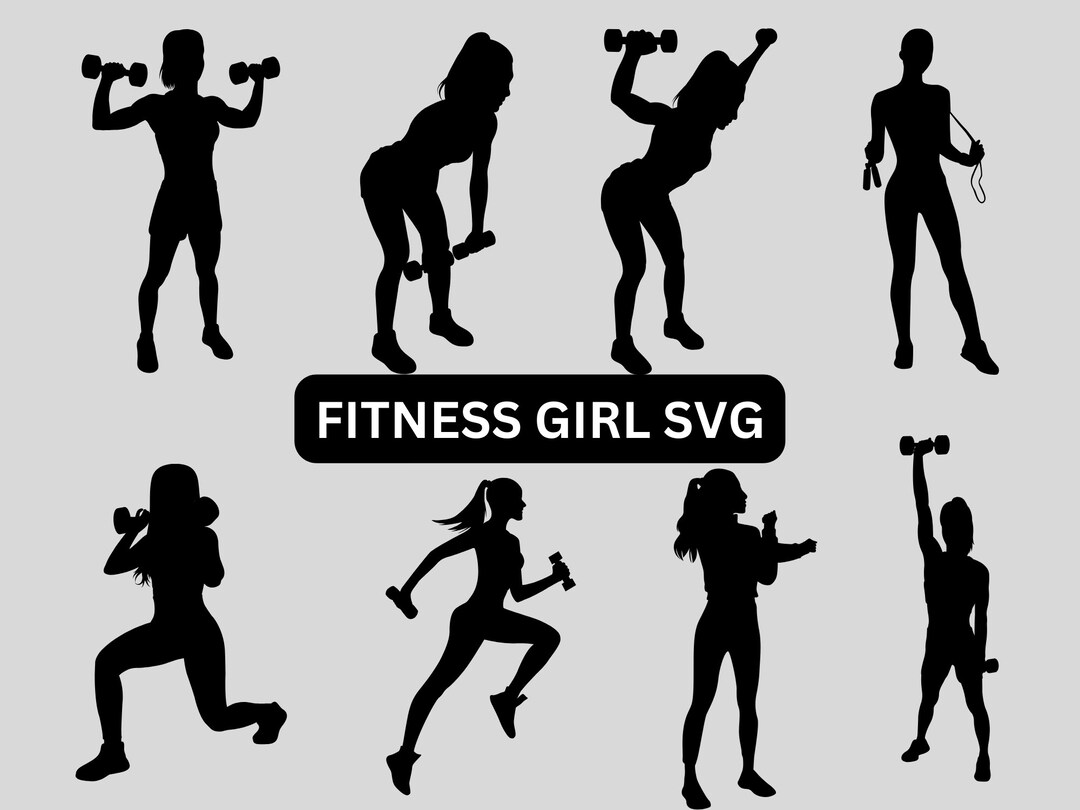 Fitness Girl Svg ,black Woman Svg ,fitness Girls Bundle, Gym, Fitness ...