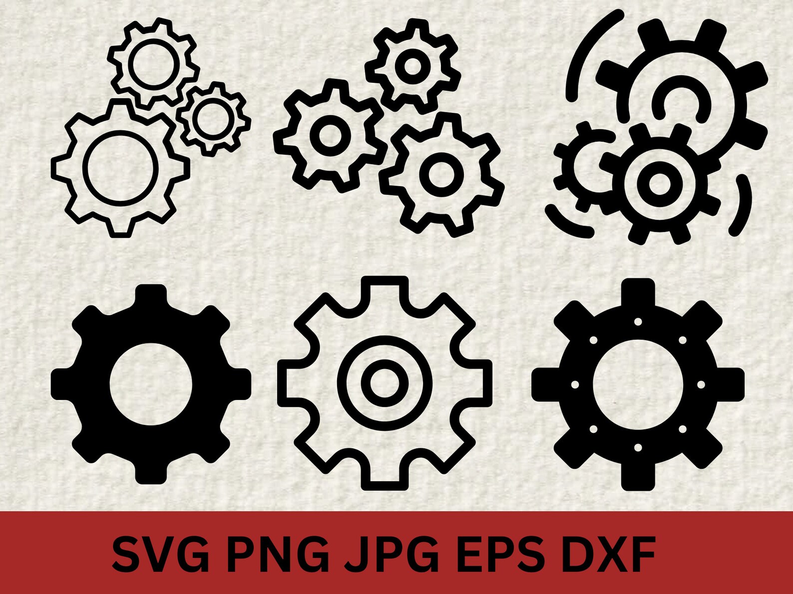 Gears SVG Bundle, Gears Dxf, Gears Png, Gears Clipart, Gears SVG Cut ...