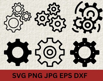Gears SVG Bundle, Gears Dxf, Gears Png, Gears Clipart, Gears SVG Cut ...