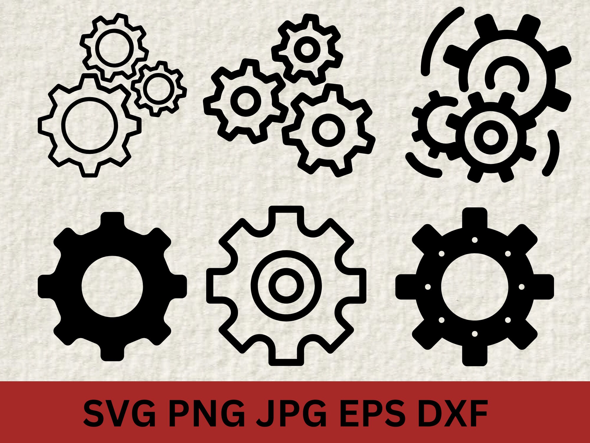 Gears SVG Bundle, Gears Dxf, Gears Png, Gears Clipart, Gears SVG Cut ...
