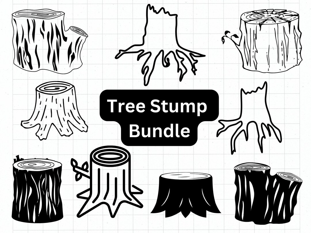 Tree Stump, Old Tree Stump With Roots, Wood Log Svg, Wood Log Clipart ...