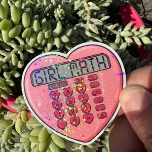 Girl Math Heart Calculator Sticker - Etsy