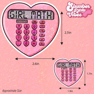 Girl Math Heart Calculator Sticker - Etsy
