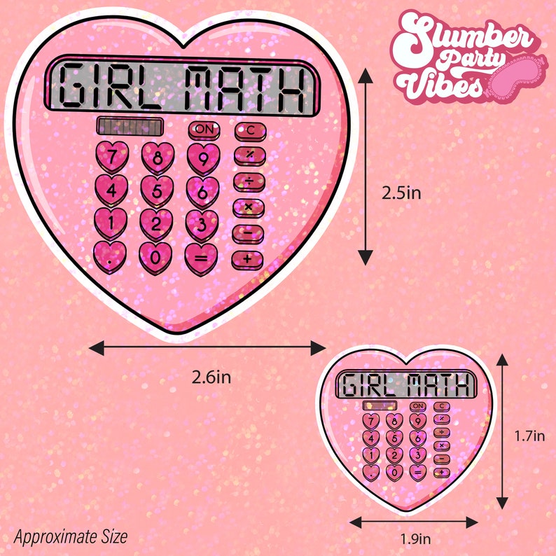 Girl Math Heart Calculator Sticker - Etsy