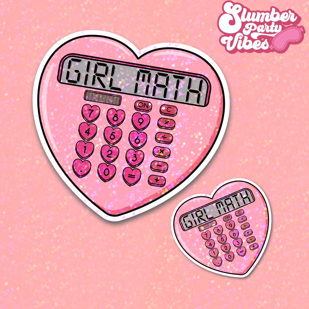 Girl Math Heart Calculator Sticker - Etsy