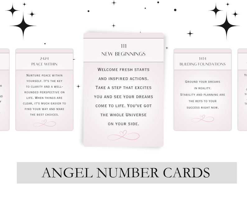 Angel Number Cards - Angel Oracle Cards - Angel Numbers - Digital ...