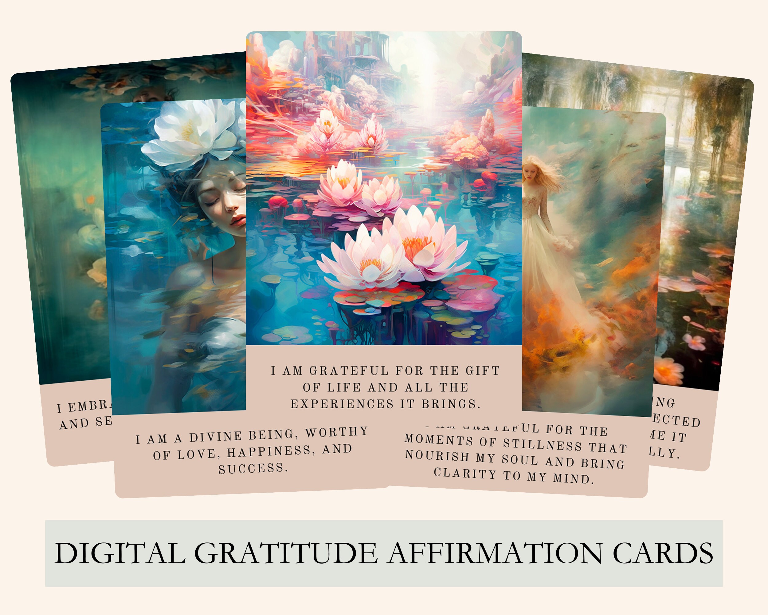 Printable Gratitude Oracle Cards Gratitude Journal Bundle Affirmation ...
