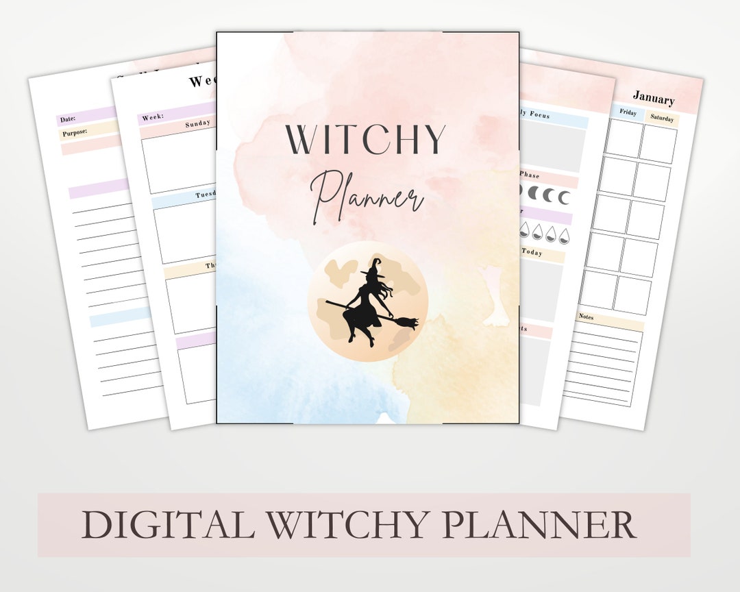 Witchy Planner, Witch Planner, Witchy Digital Planner, Witch Journal ...