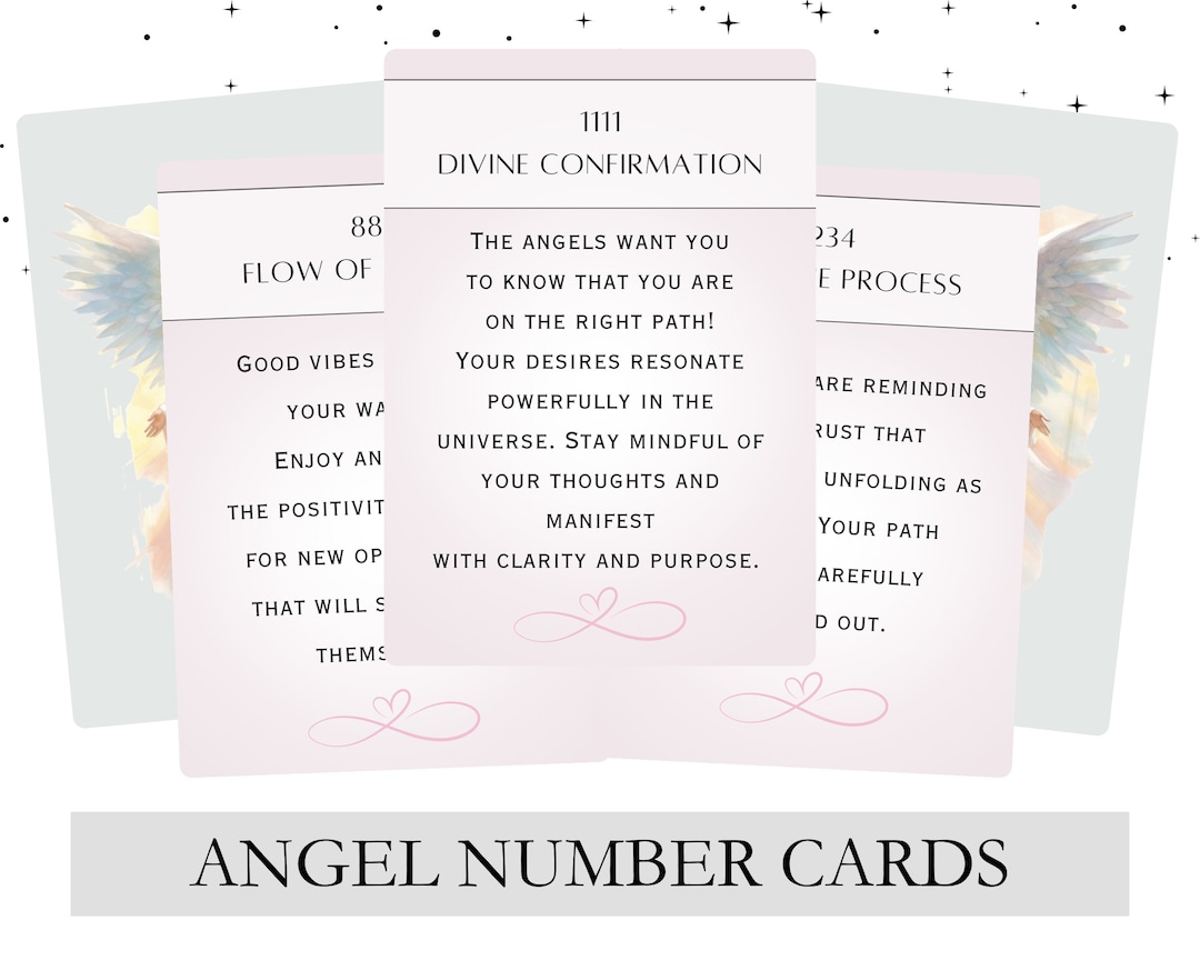 Angel Number Cards - Angel Oracle Cards - Angel Numbers - Digital ...
