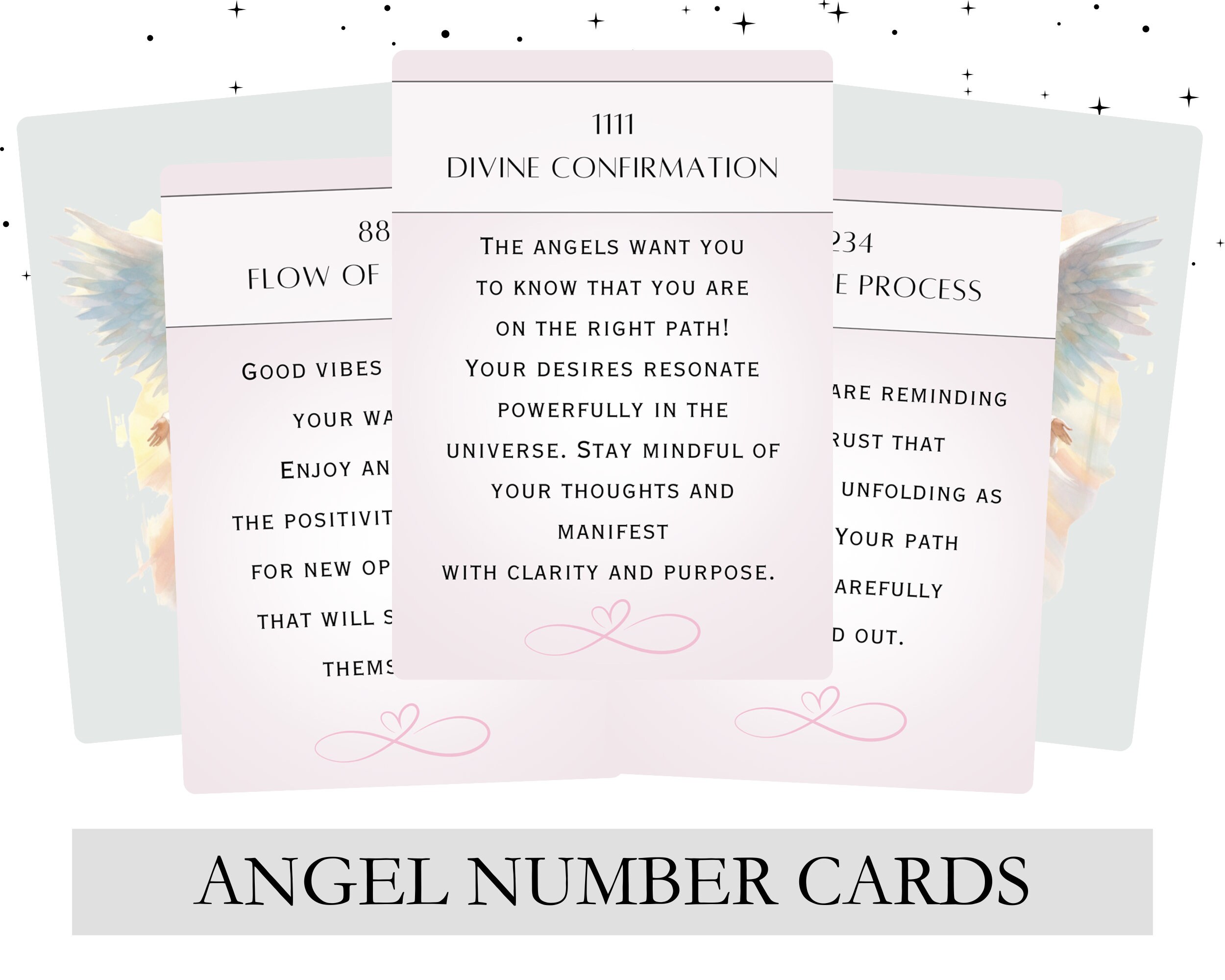 Angel Number Cards - Angel Oracle Cards - Angel Numbers - Digital ...