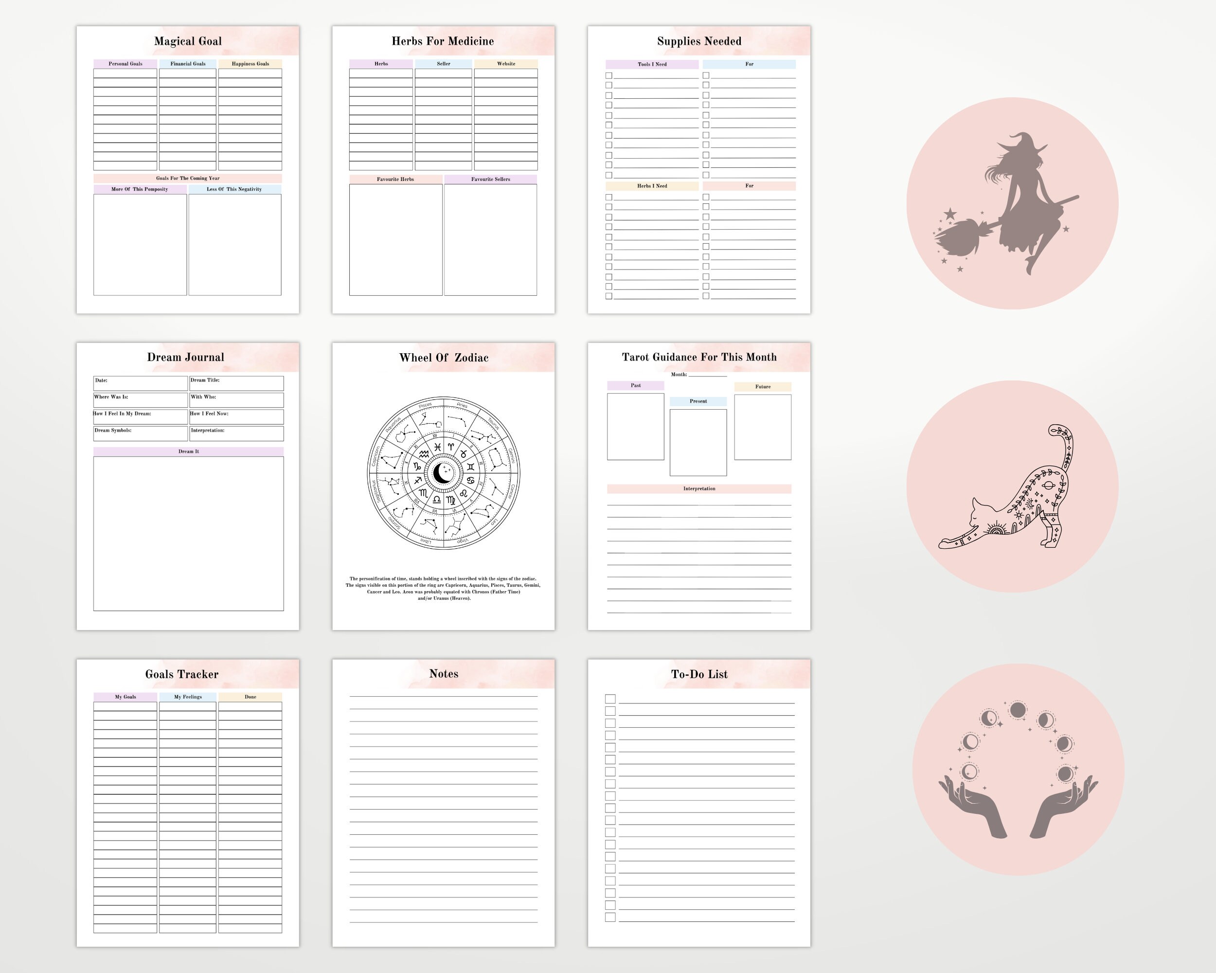 Witchy Planner, Witch Planner, Witchy Digital Planner, Witch Journal ...