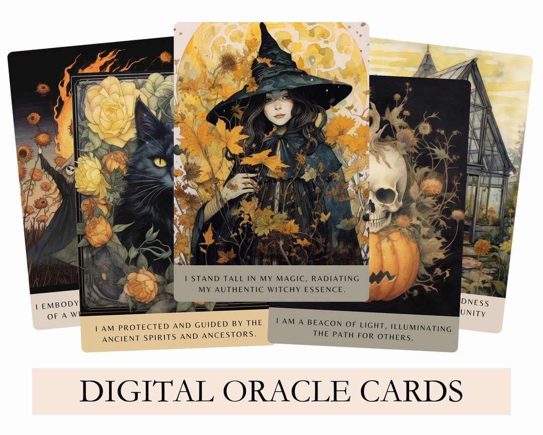 Printable Self-love Oracle Cards - Affirmations Cards - Wicca - White ...