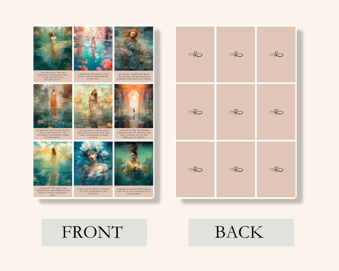 Printable Gratitude Oracle Cards - Affirmations Cards - Affirmation ...