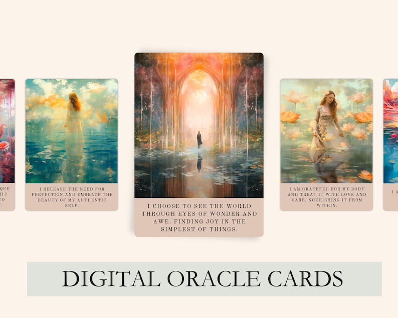 Printable Gratitude Oracle Cards - Affirmations Cards - Affirmation ...
