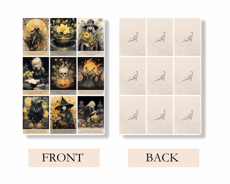 Printable Self-love Oracle Cards - Affirmations Cards - Wicca - White ...