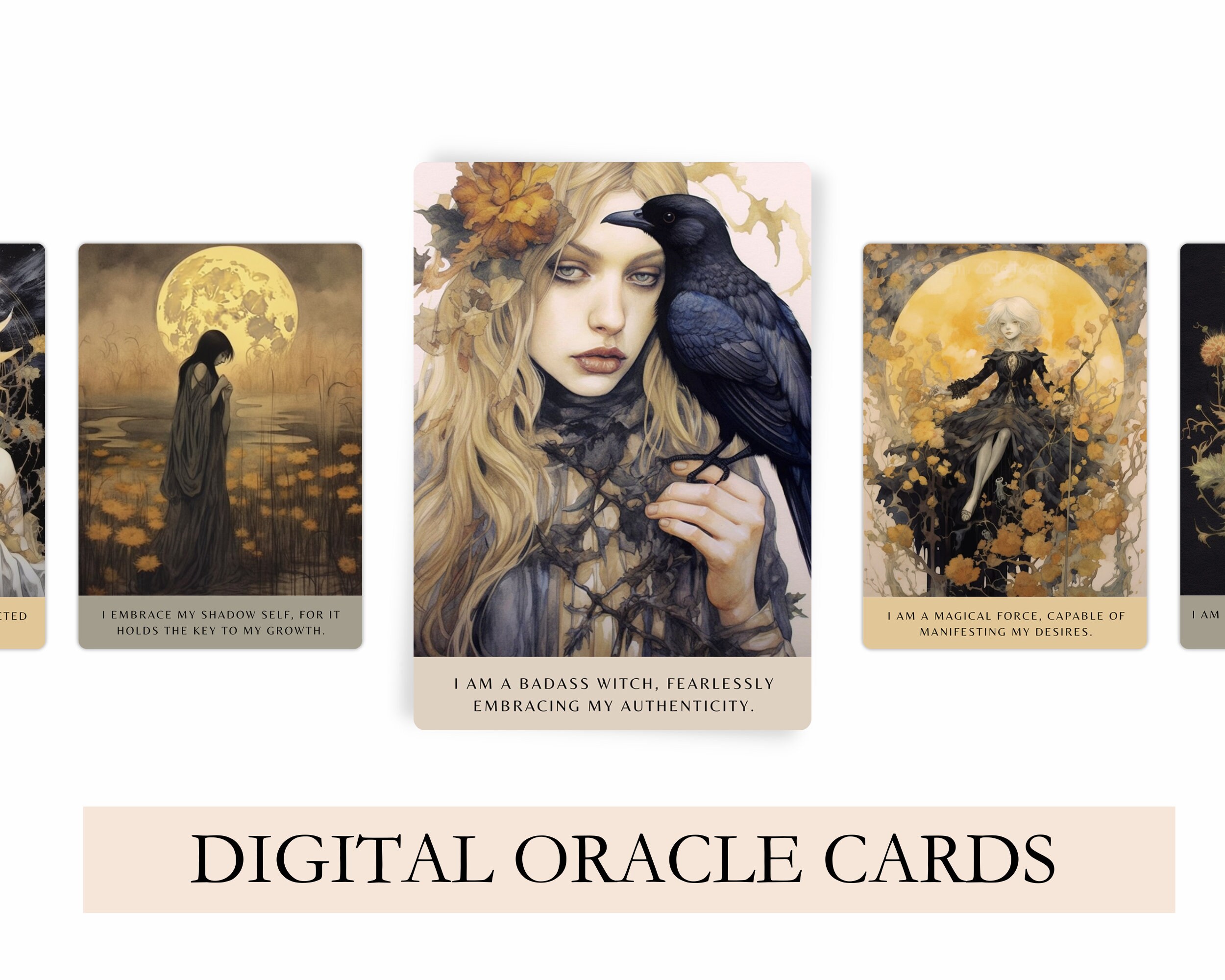 Printable Self-love Oracle Cards Affirmations Cards Wicca White Witch ...