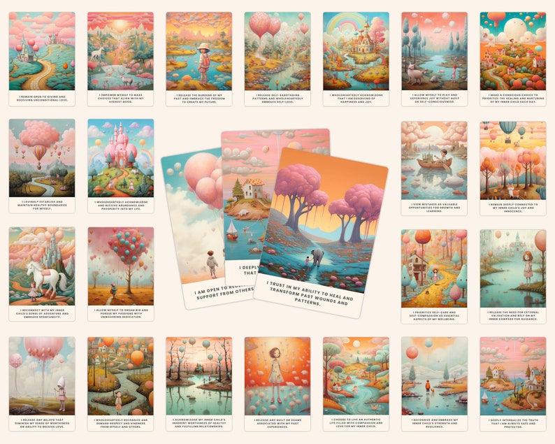 Printable Inner Child Healing Oracle Cards - Affirmations Cards - Inner ...