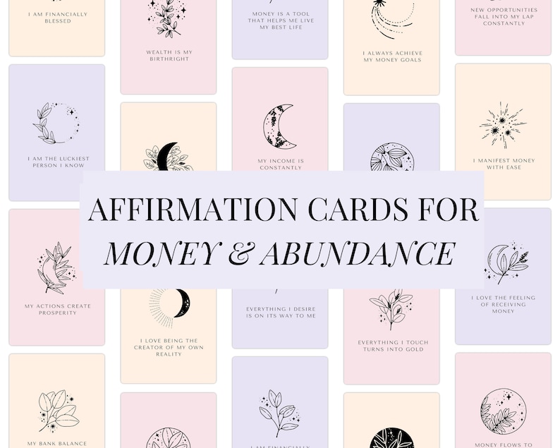 Printable Abundance Oracle Cards Affirmation Cards Affirmation Oracle ...