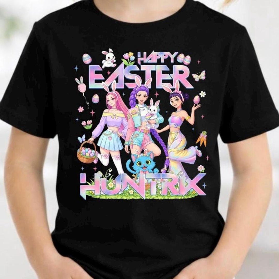 Rumi Huntrix Easter T-shirt, Girls Bunny Egg Hunt Apparel - Etsy