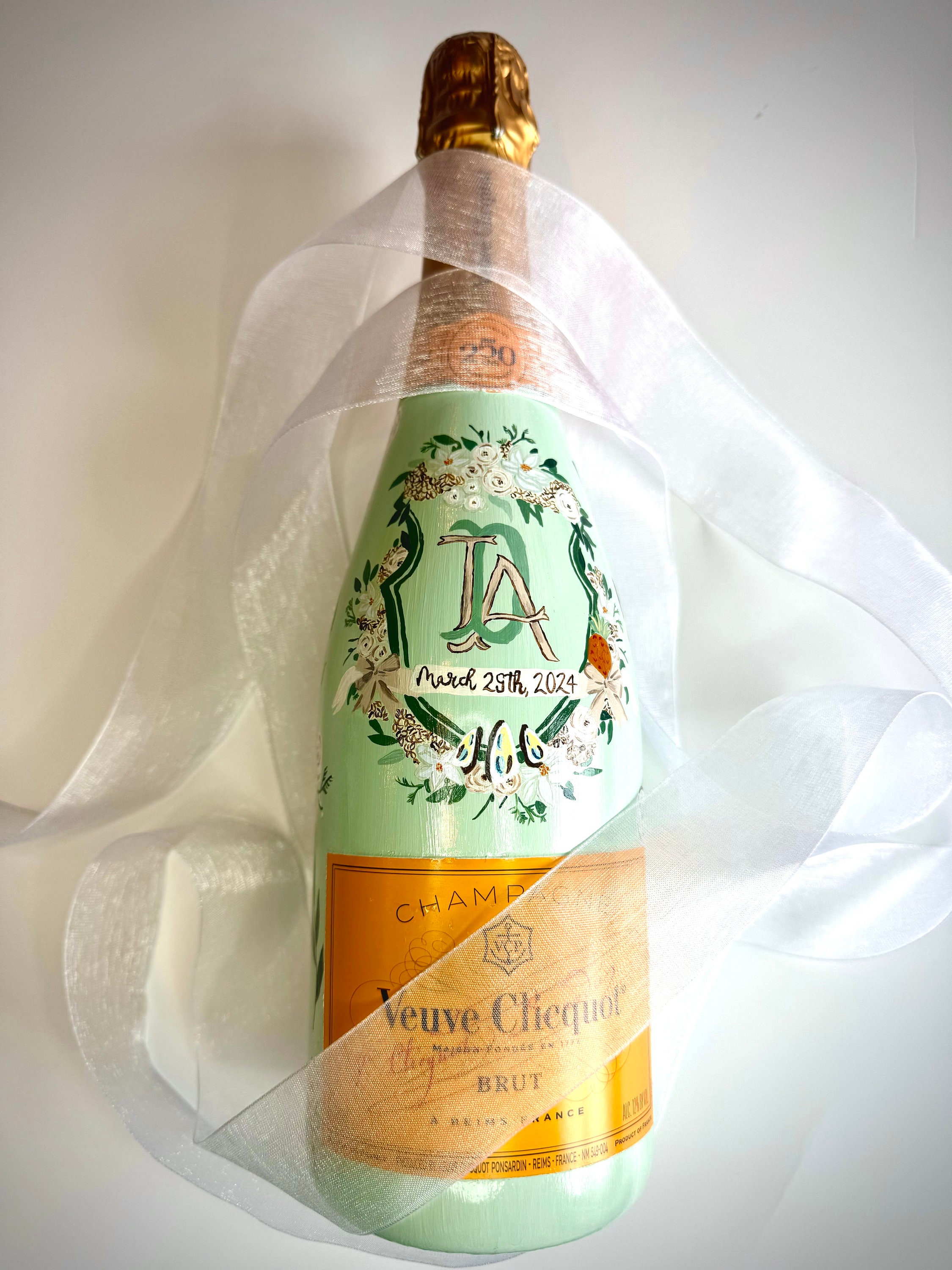 Custom Painted Champagne Bottle Uniquely Yours Wedding - Etsy