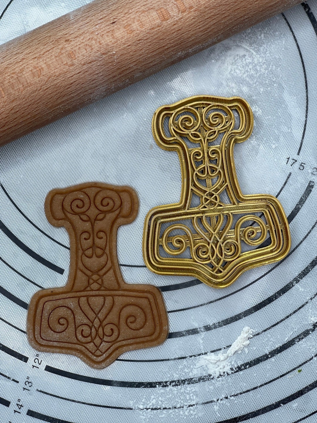 Vikings Golden Mjolner Cookie Cutter & Mold 4” Inches Produced by 3D ...