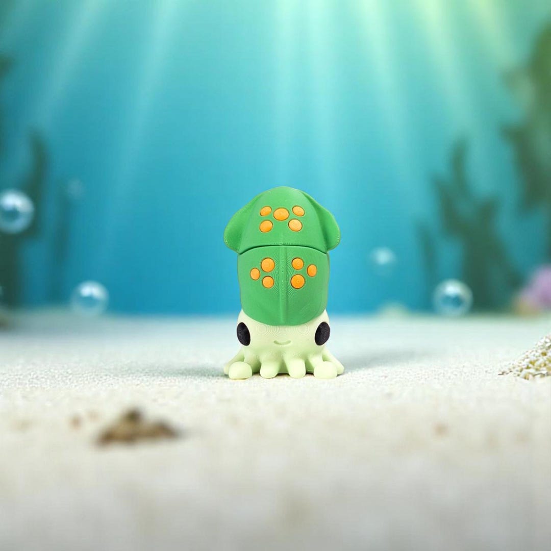 Green Baby Squid Articulated Toy 3D Printed Toy Figur Fidget Toy for ...