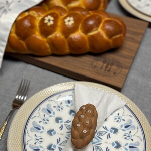 Challah Napkin Ring Hand Painted Home Table Decoration Jewish Hebrew ...