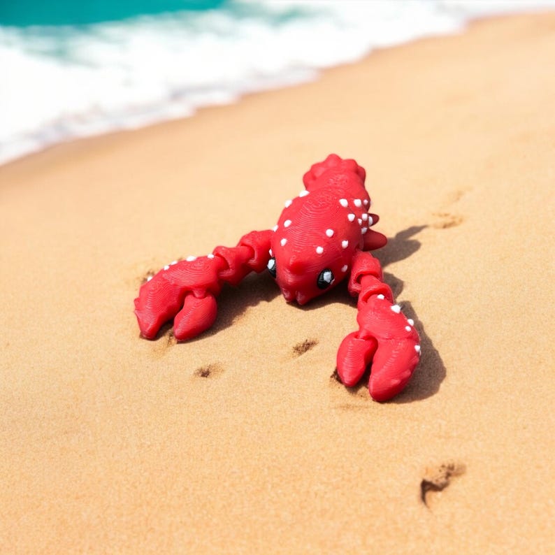 Lobster Articulated Toy 3D Printed Toy Figur Fidget Toy for Autism ADHD ...