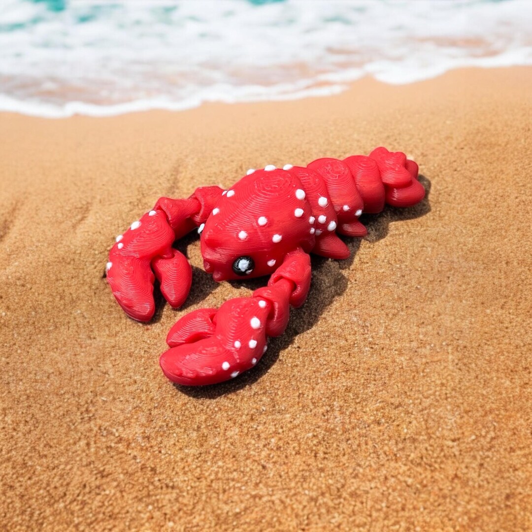 Lobster Articulated Toy 3D Printed Toy Figur Fidget Toy for Autism ADHD ...