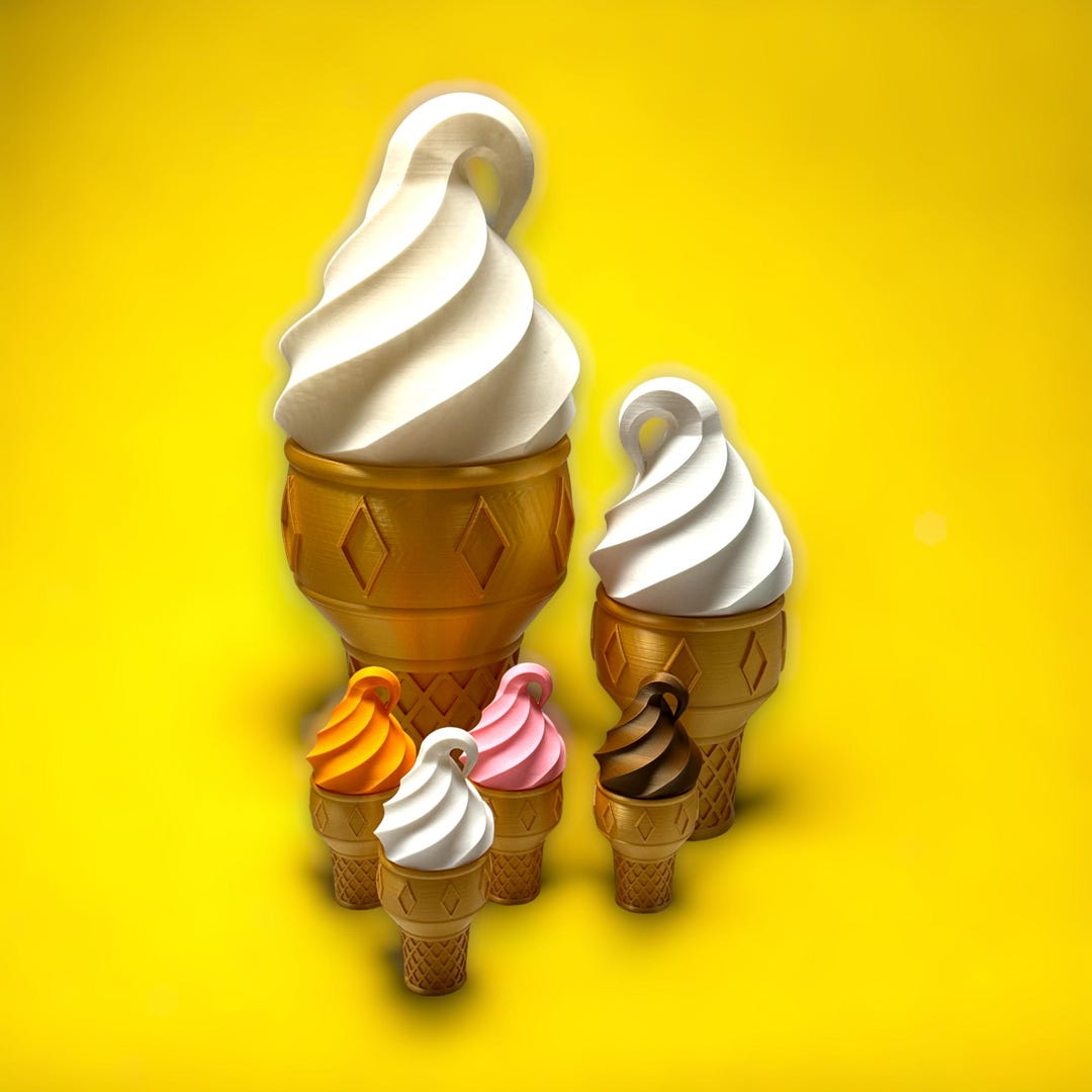 3D Printed “vanilla Gold” Ice Cream Cone Box Produced by 3D Kitchen Art ...