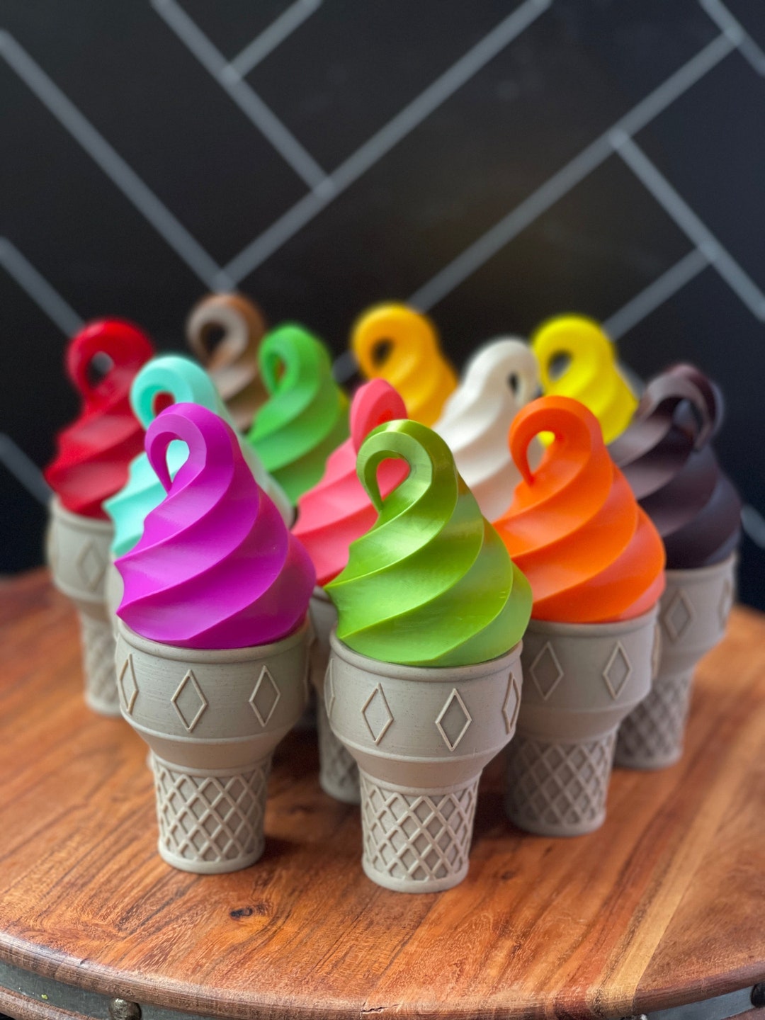 Set of 12 3D Printed Ice Cream Cone Box Produced by 3D Kitchen Art - Etsy