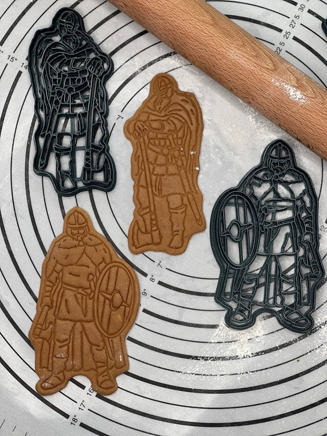 Set of 2 Vikings With Shield and Axe Cookie Cutter & Mold 6” Inches ...