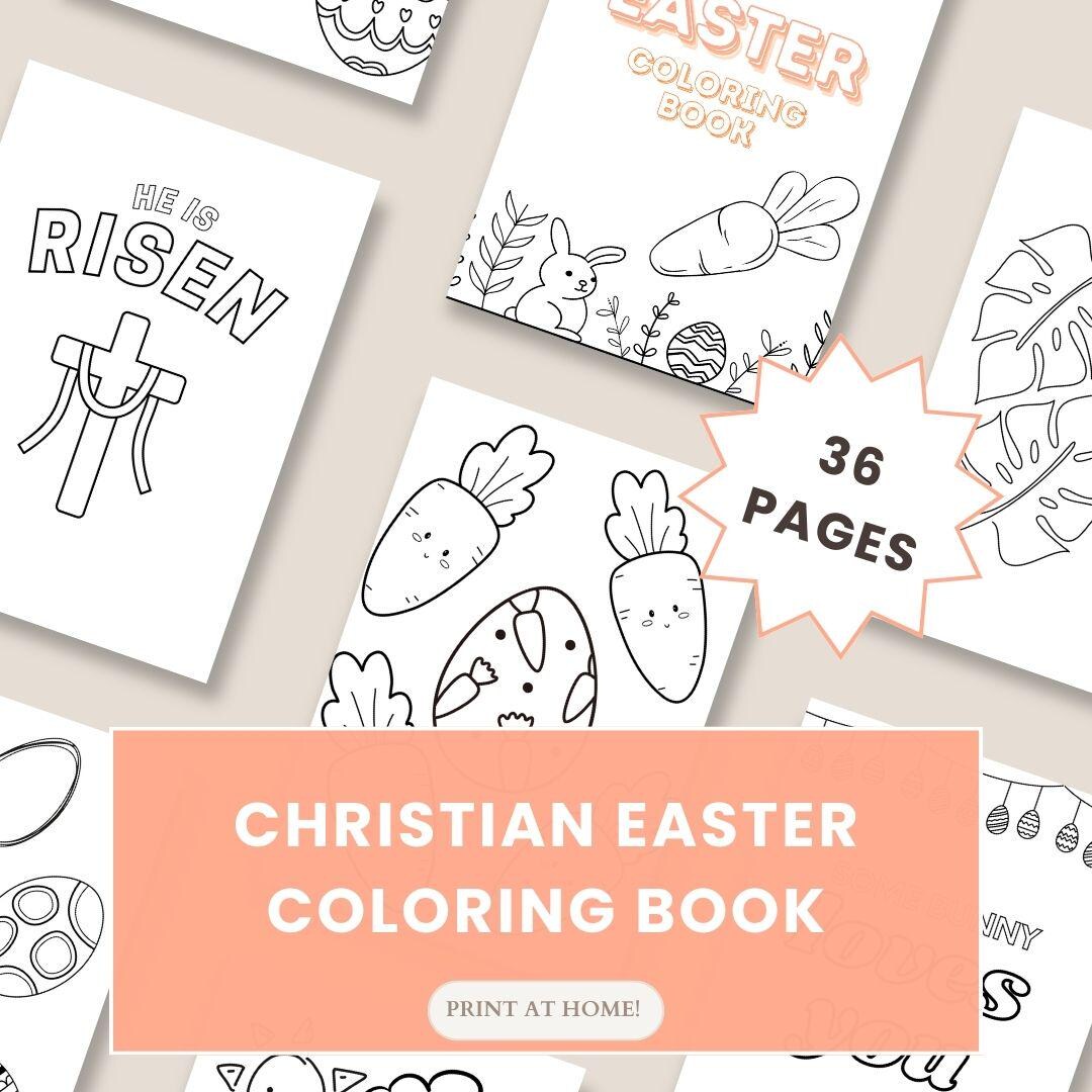 Christian Easter Coloring Book, Bible Verse Activity (PDF Pattern) - Etsy