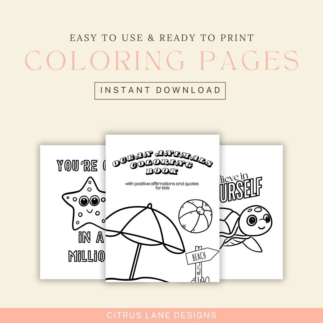 Ocean Coloring Pages, Under the Sea Coloring Book, Beach Coloring Pages ...