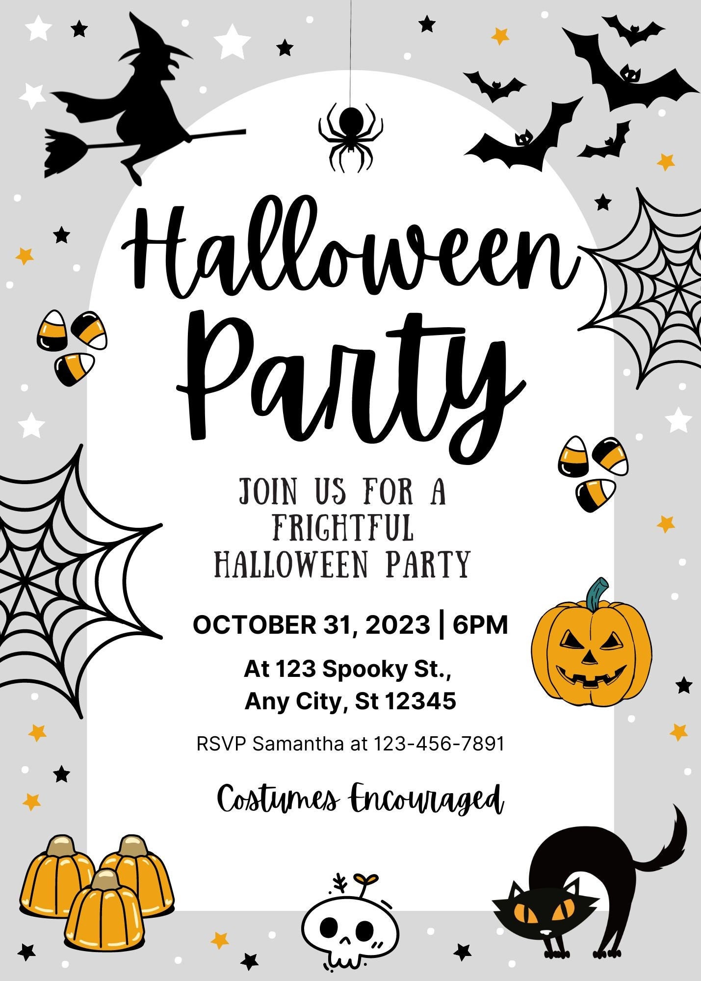 Spooktacular Halloween Party Invitation, Instant Download, Editable ...