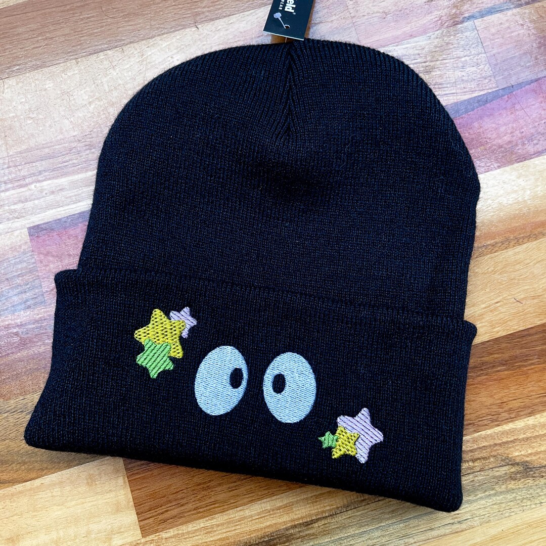 Soot Sprites Beanie | Studio Anime Embroidered Hat | Cute Ghibli Eyes ...