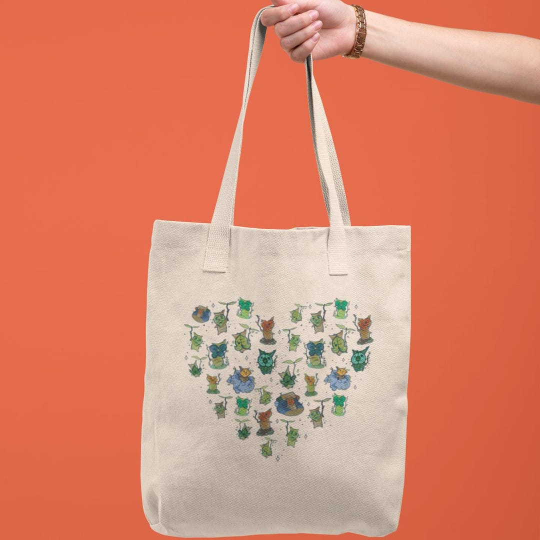 Korok Pattern Heart | Zelda Shopping Bag | TOTK | BOTW | Gaming Gift ...
